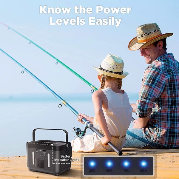 DBPOWER Portable Power Station; Peak 350W Backup Lithium Battery 250Wh ...