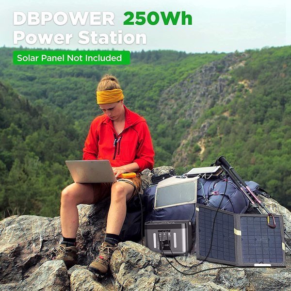 DBPOWER Portable Power Station; Peak 350W Backup Lithium Battery 250Wh ...