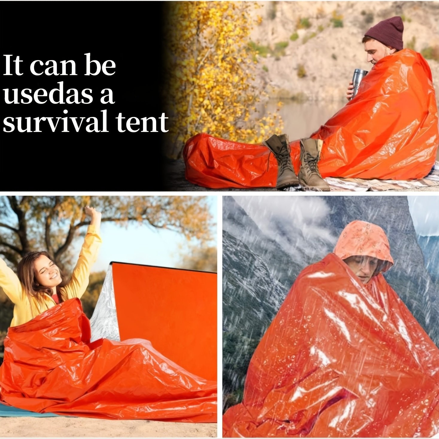 2packs Emergency Sleeping Bag; Lightweight Survival Sleeping Bags ...